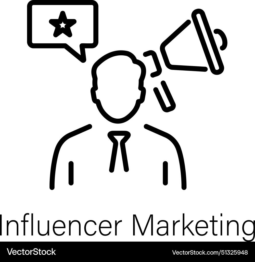 Influencer marketing Royalty Free Vector Image