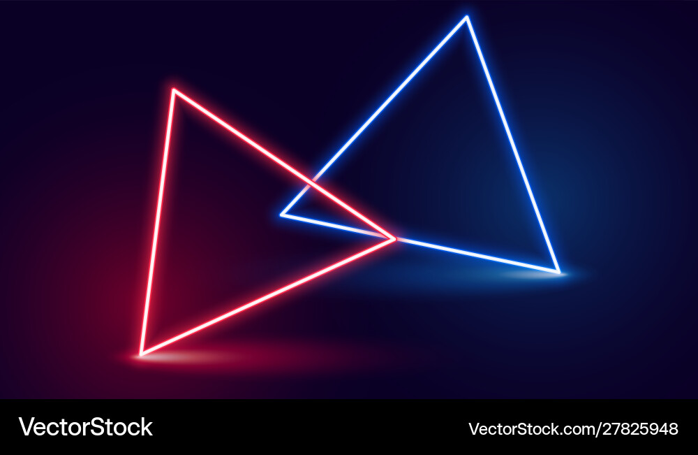 Neon Triangle Glow Effect Royalty Free Vector Image