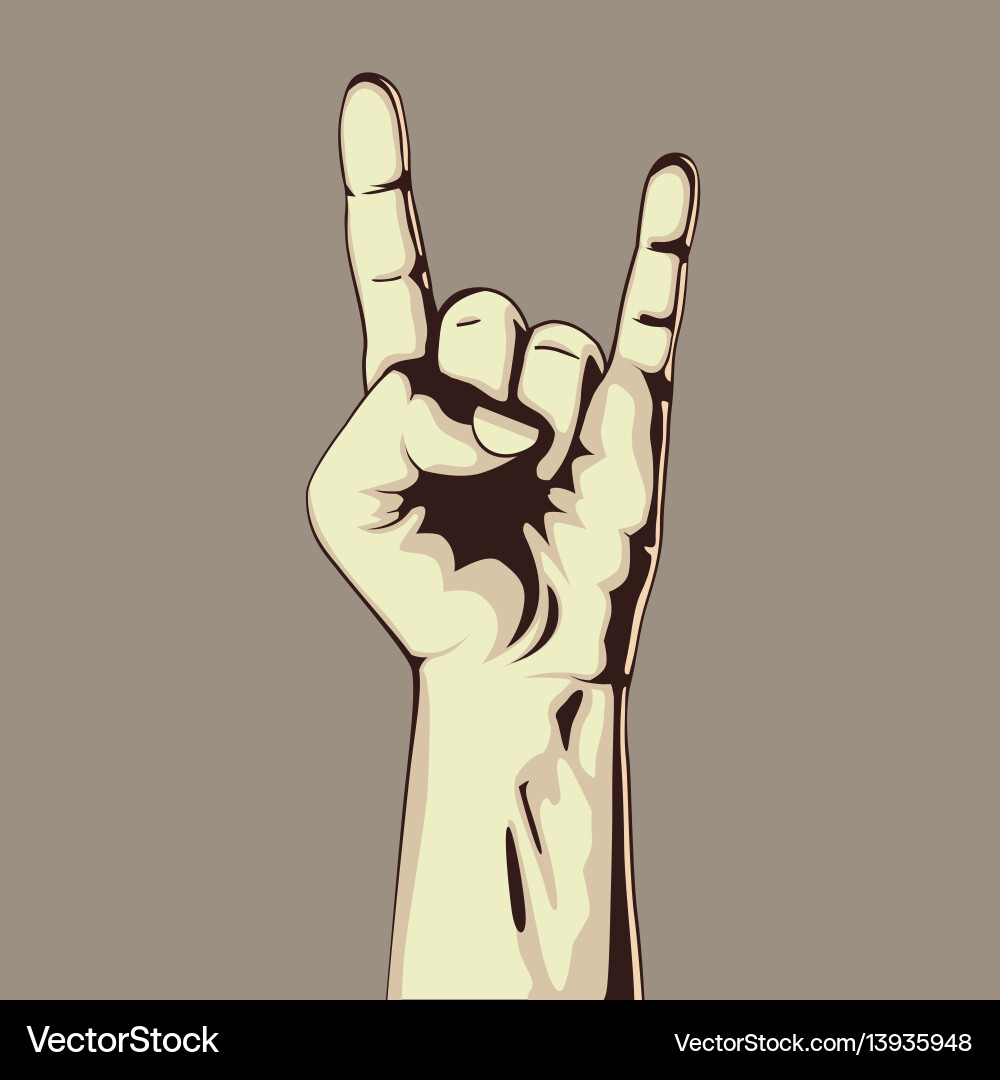 Rock Sign Hand Gesture Royalty Free Vector Image