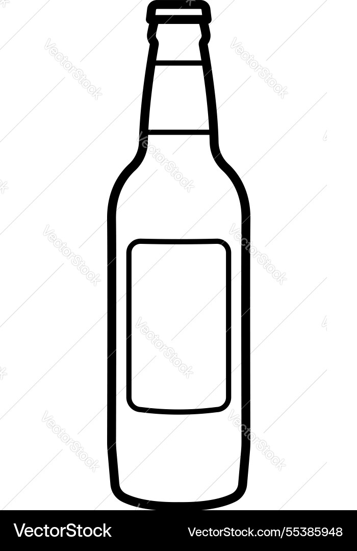 Simple classic beer bottle outline Royalty Free Vector Image