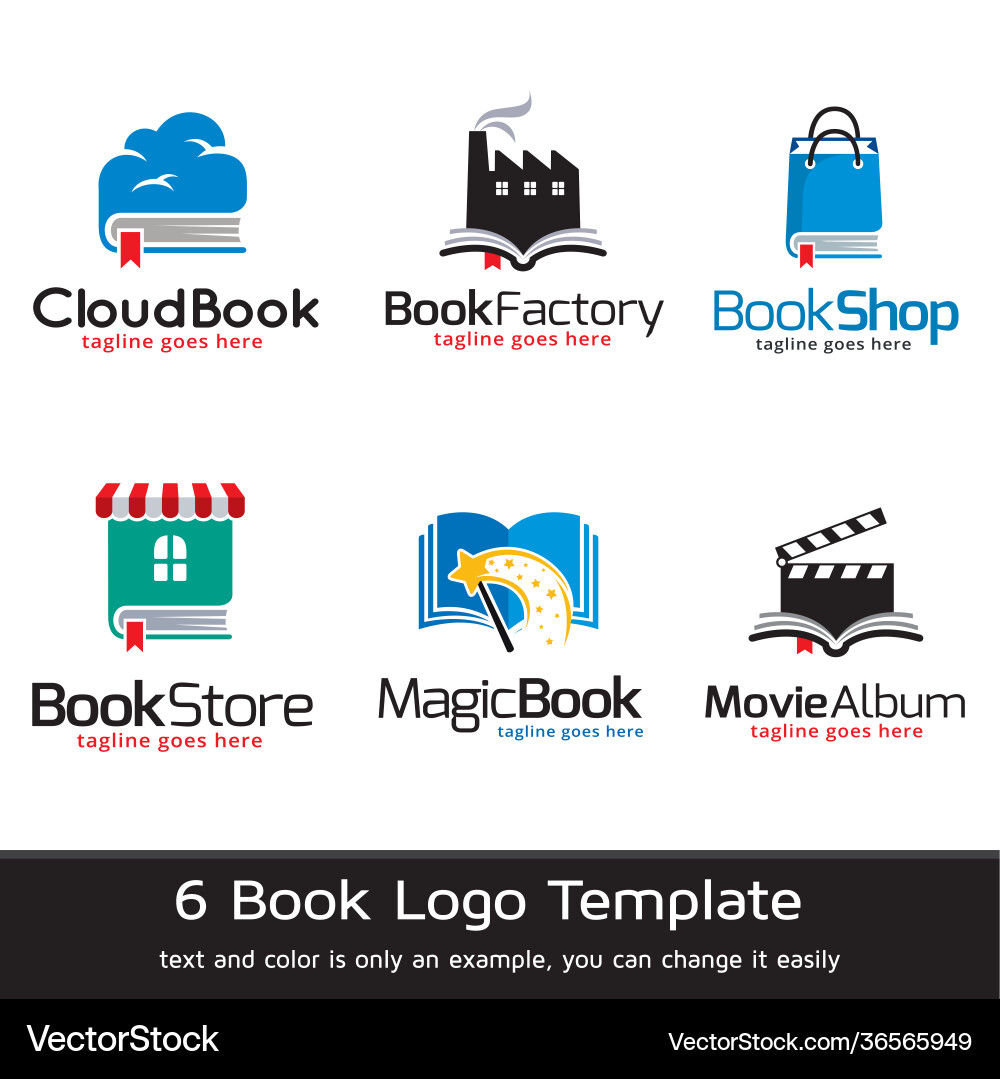 Book logo template Royalty Free Vector Image - VectorStock
