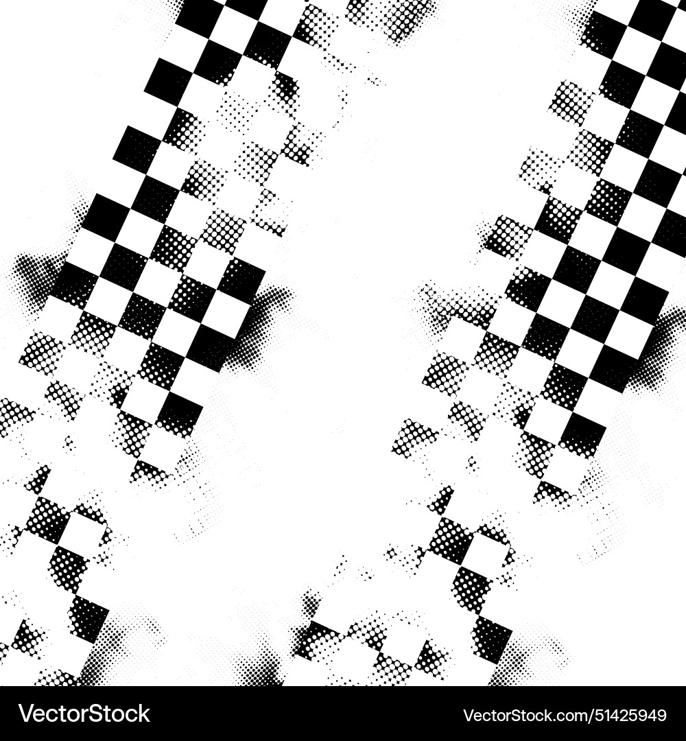Checkered halftone lines background Royalty Free Vector
