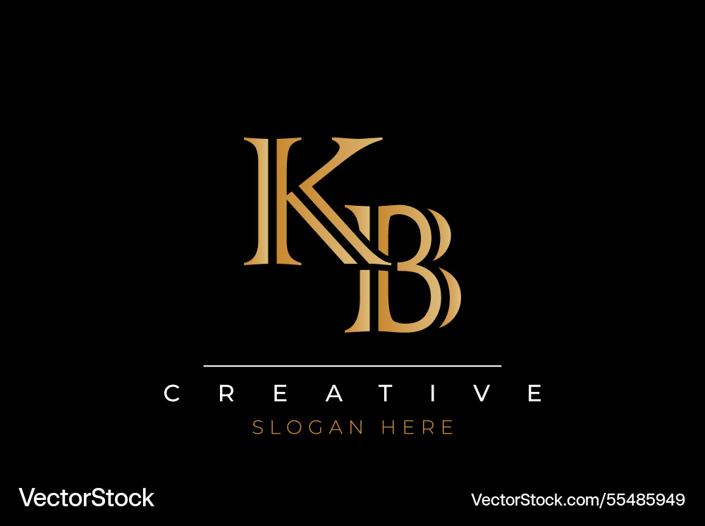 Creative kb luxury logo Royalty Free Vector Image
