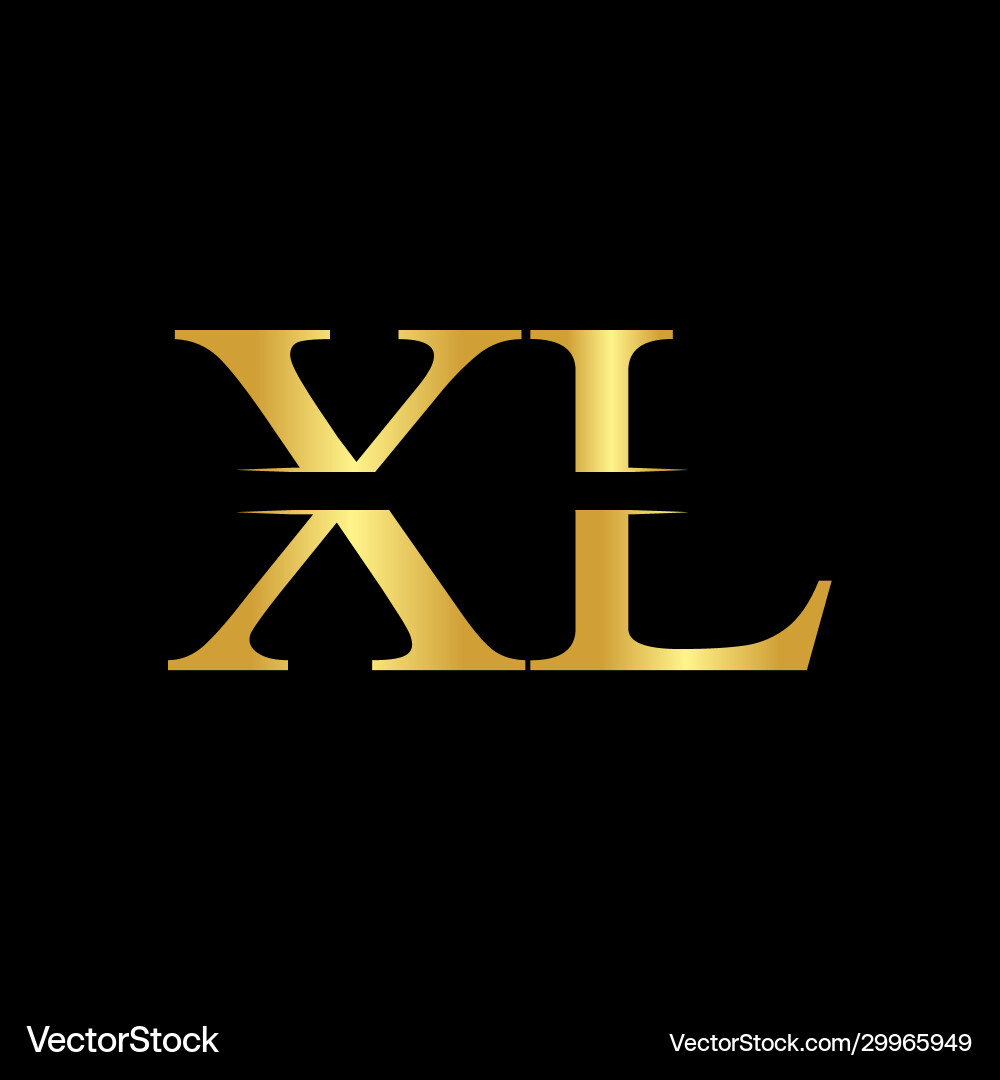 Creative letter xl logo with gold color abstract Vector Image