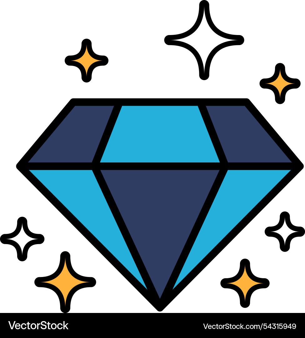 Diamonds and sparkles in line drawing style – Royalty-Free Vector ...