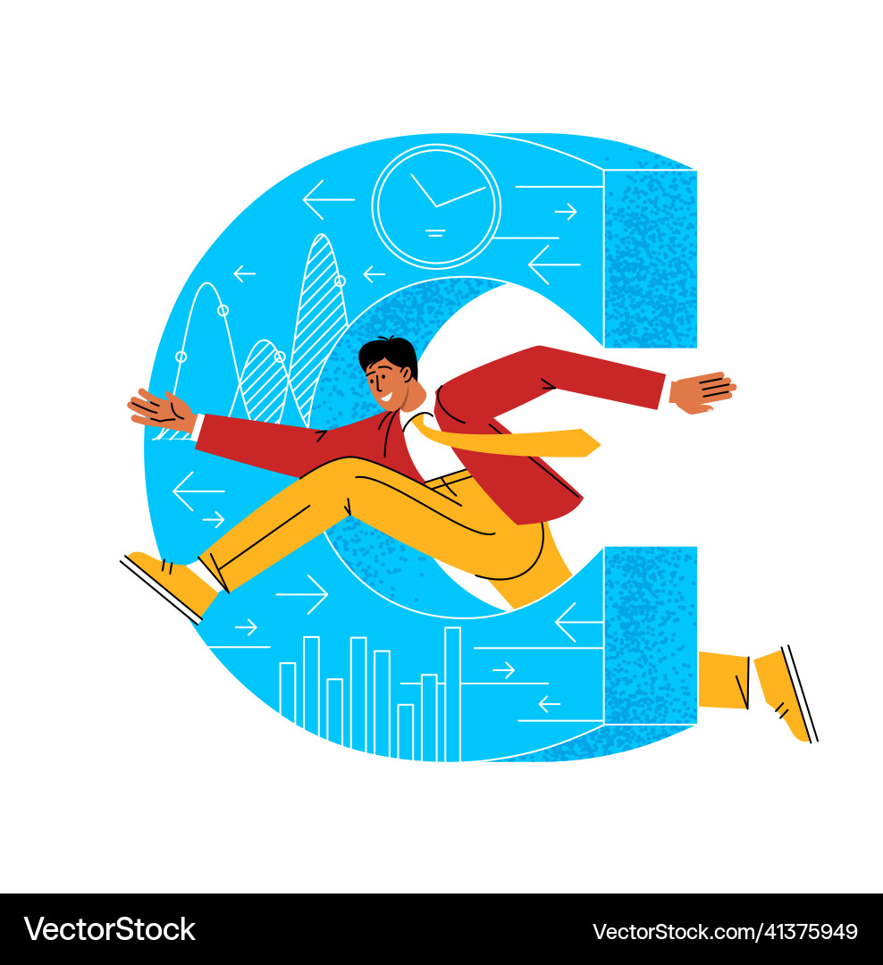 English alphabet with people characters Royalty Free Vector