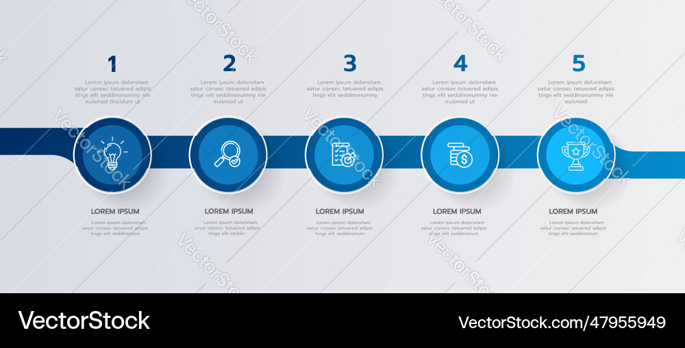 Infographic 5 step circle timeline diagram roadmap