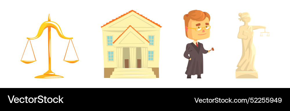 Lawyer profession object and different attribute Vector Image