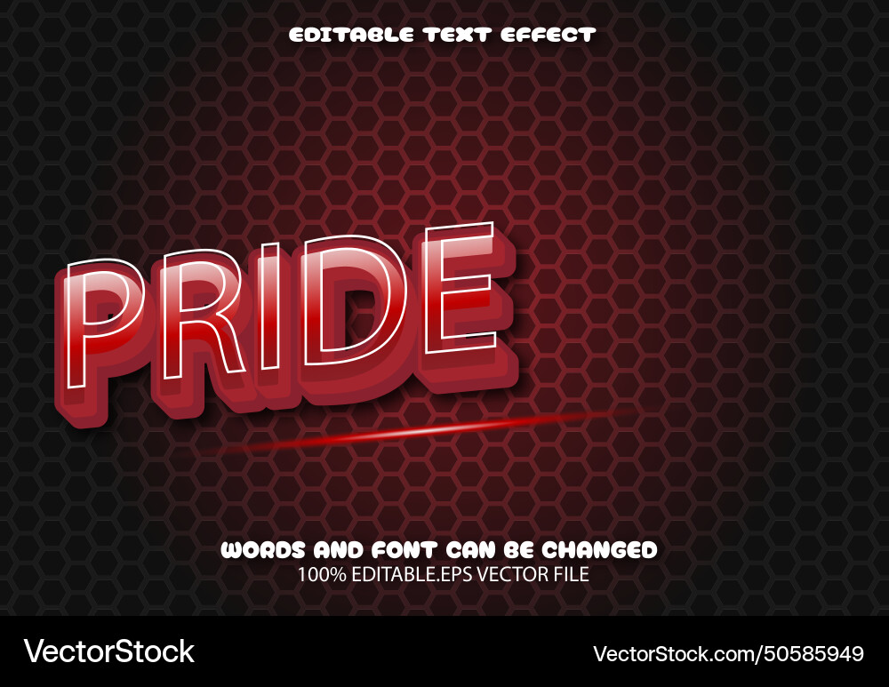 Pride editable text effect modern style Royalty Free Vector
