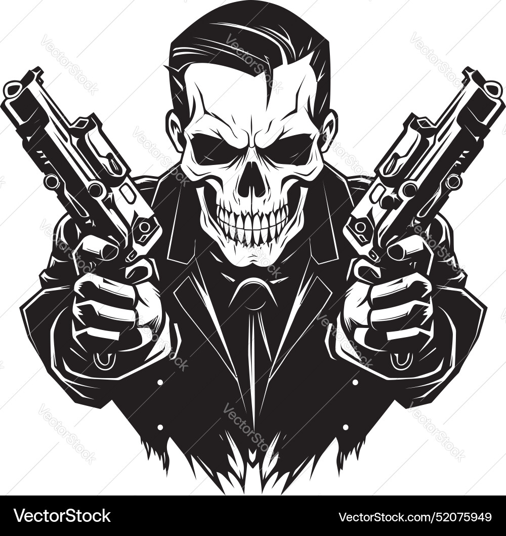 Rifle rattlers skeleton with guns bonefire Vector Image