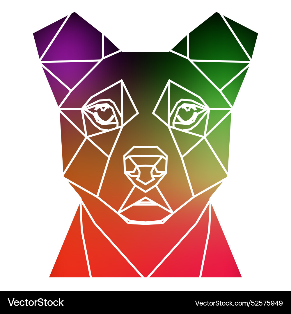 Stylized dog head a geometric style of triangles Vector Image