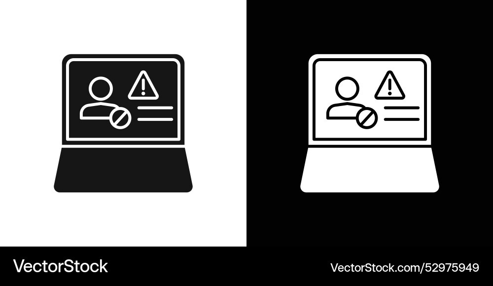 Unauthorized access icon black line art logo set Vector Image