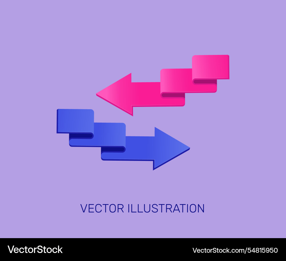 3d icon concept transfer arrows design Royalty Free Vector