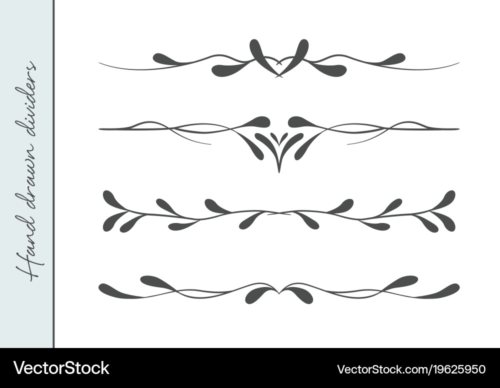 Beautiful hand drawn elegant flourishes set Vector Image