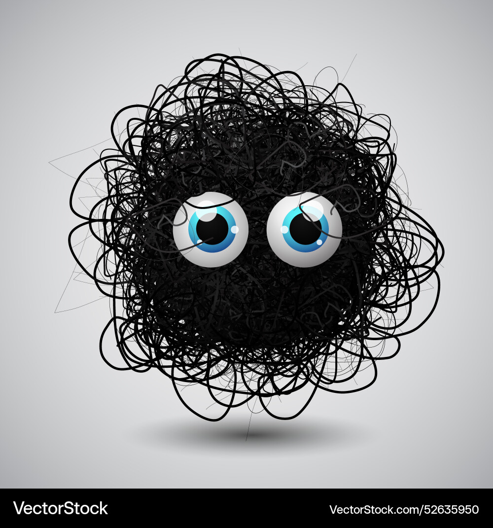 Cute fluffy character design with googly eyes Vector Image