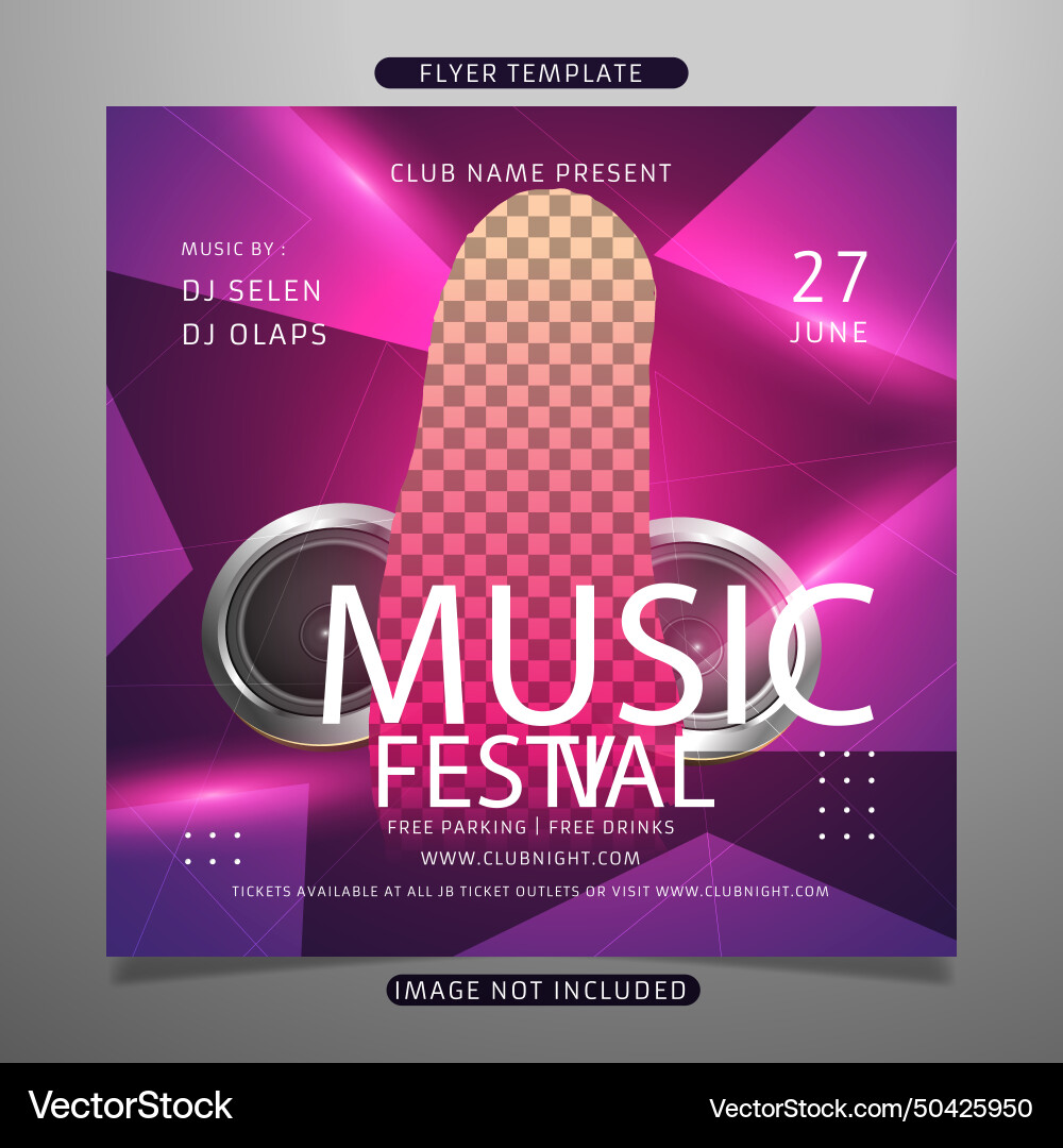 Festival music flyer template Royalty Free Vector Image