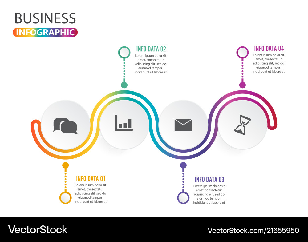 Four steps infographics - can a strategy Vector Image