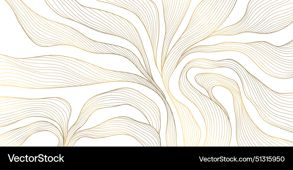 Gold wave on white background Royalty Free Vector Image