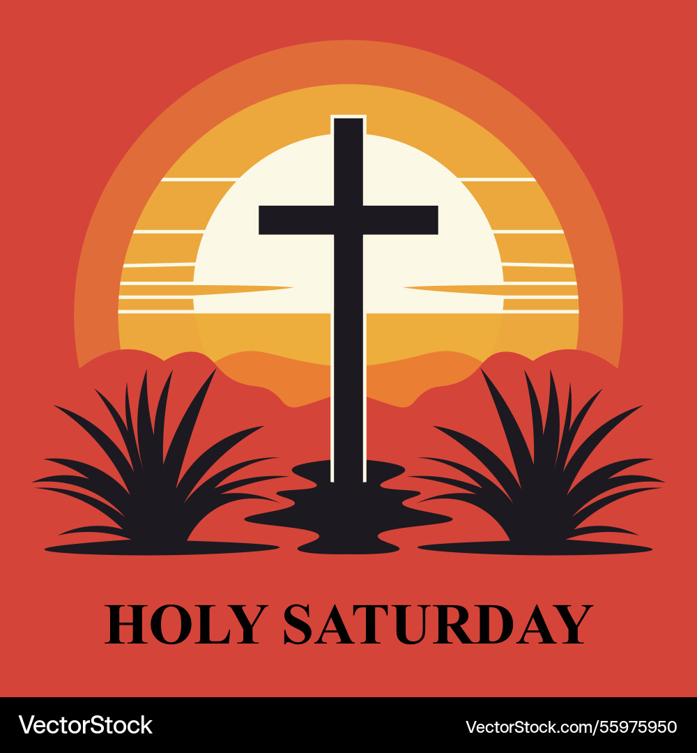 Holy saturday reflection before resurrection Vector Image