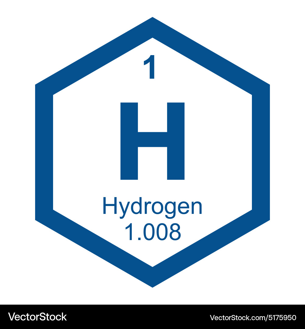 Periodic table hydrogen Royalty Free Vector Image