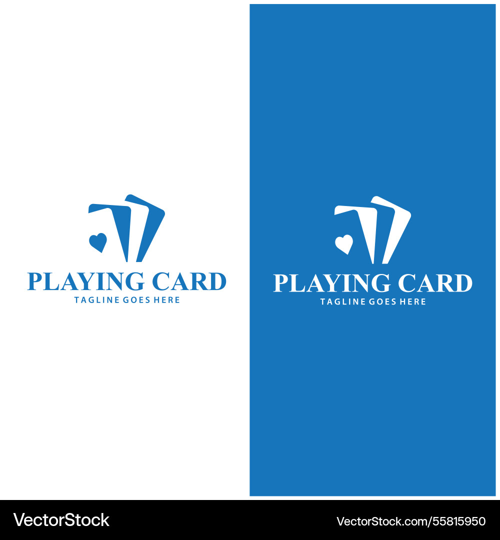 Poker card logo gambling game design simple Vector Image