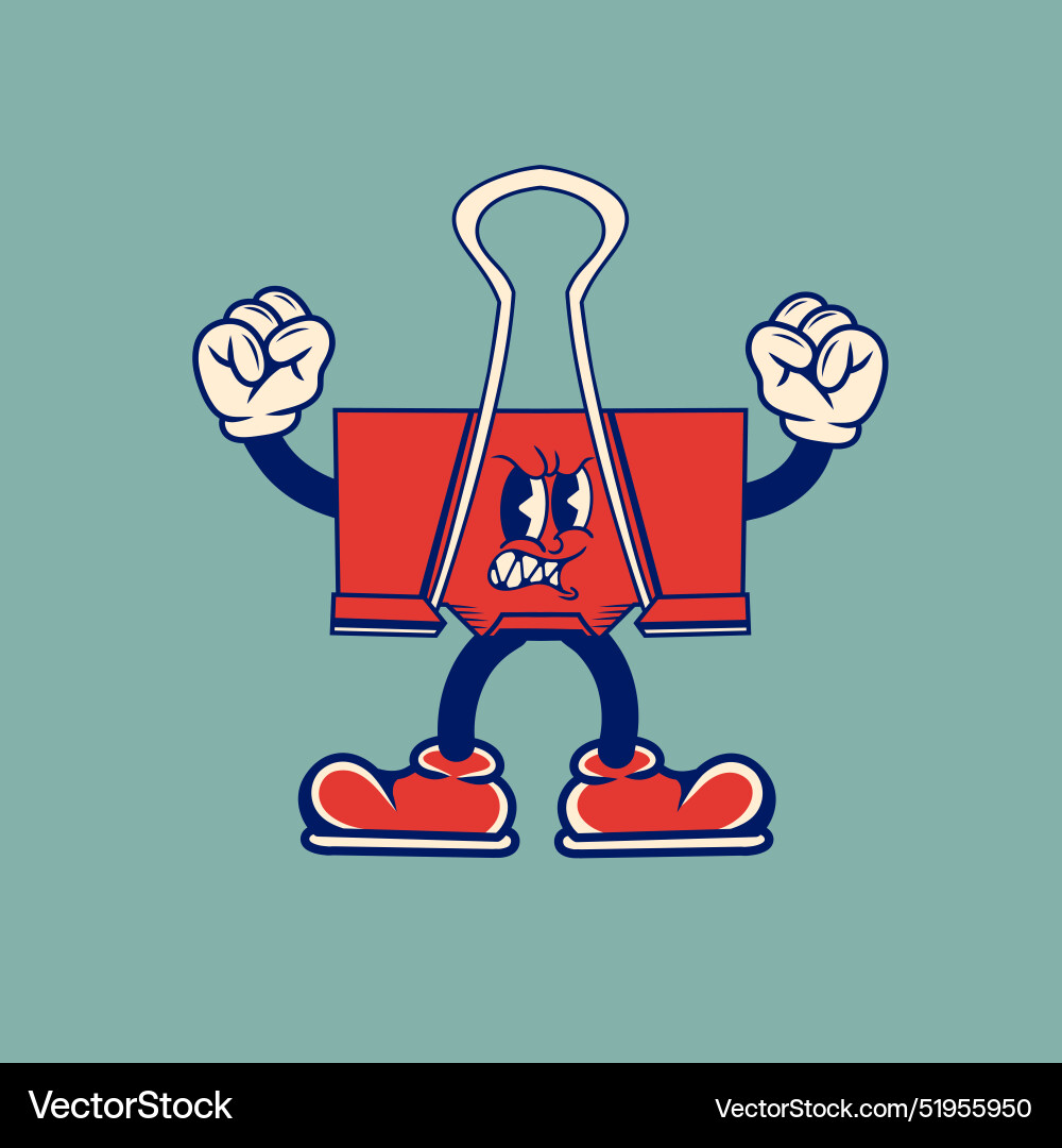 Retro character design from clip paper Royalty Free Vector