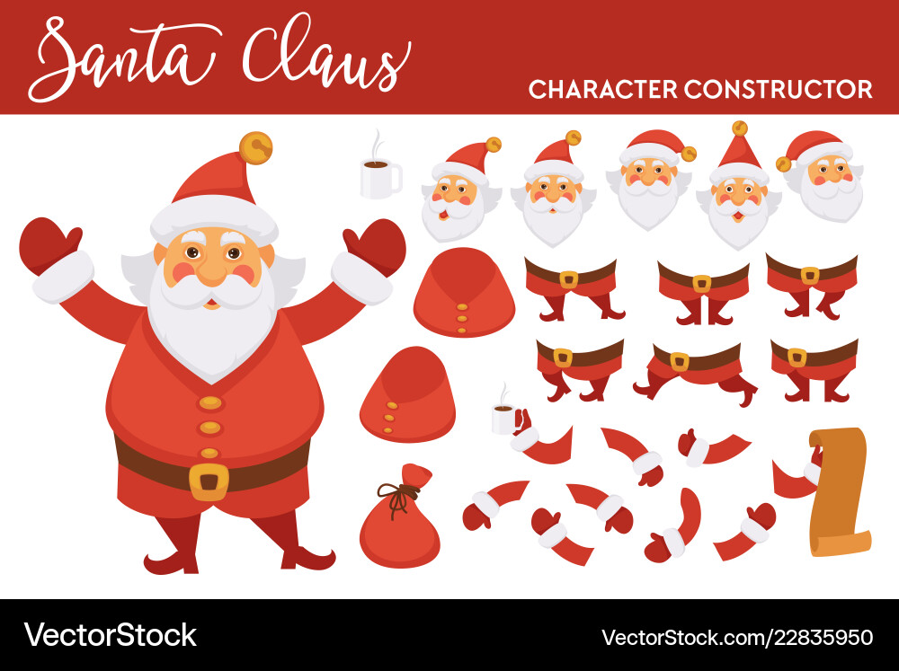 Santa clause character constructor with spare Vector Image