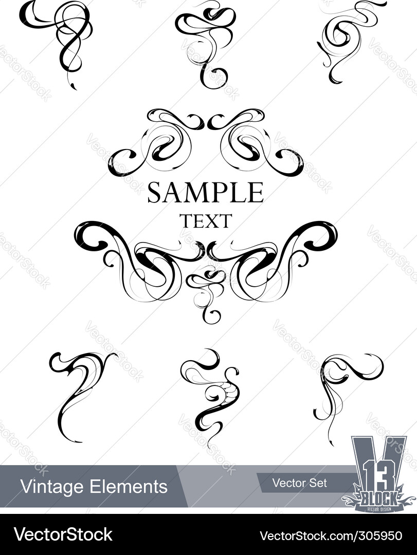 Set of vintage design elements Royalty Free Vector Image