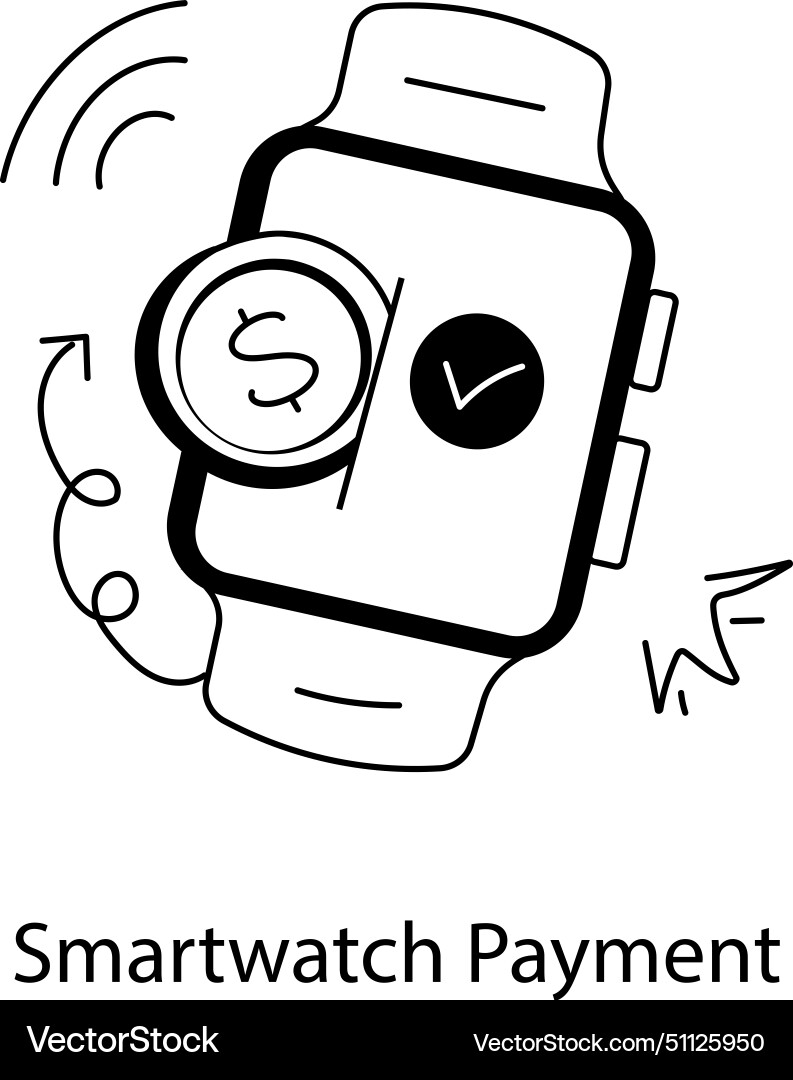 Smartwatch payment Royalty Free Vector Image - VectorStock