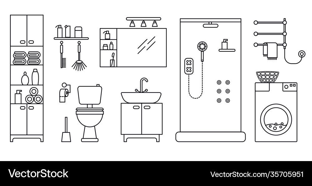 Bathroom interior Royalty Free Vector Image - VectorStock