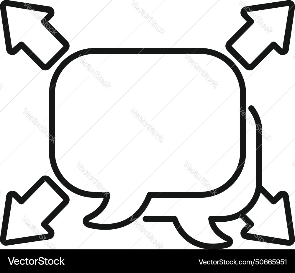 Chat evidence reason icon outline problem Vector Image