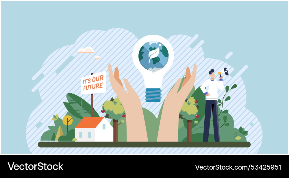 Climate change save the planet on world Royalty Free Vector