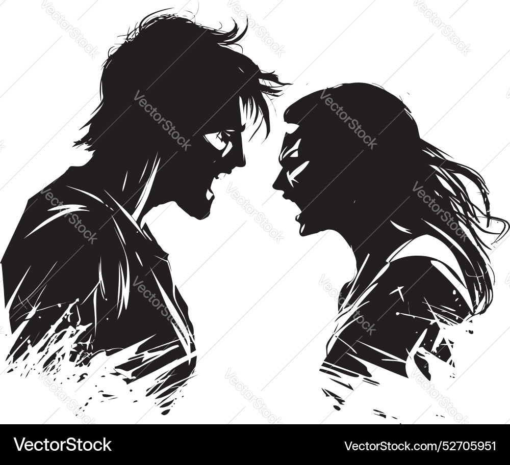 Discord duo dynamic emblem for expressing couples Vector Image