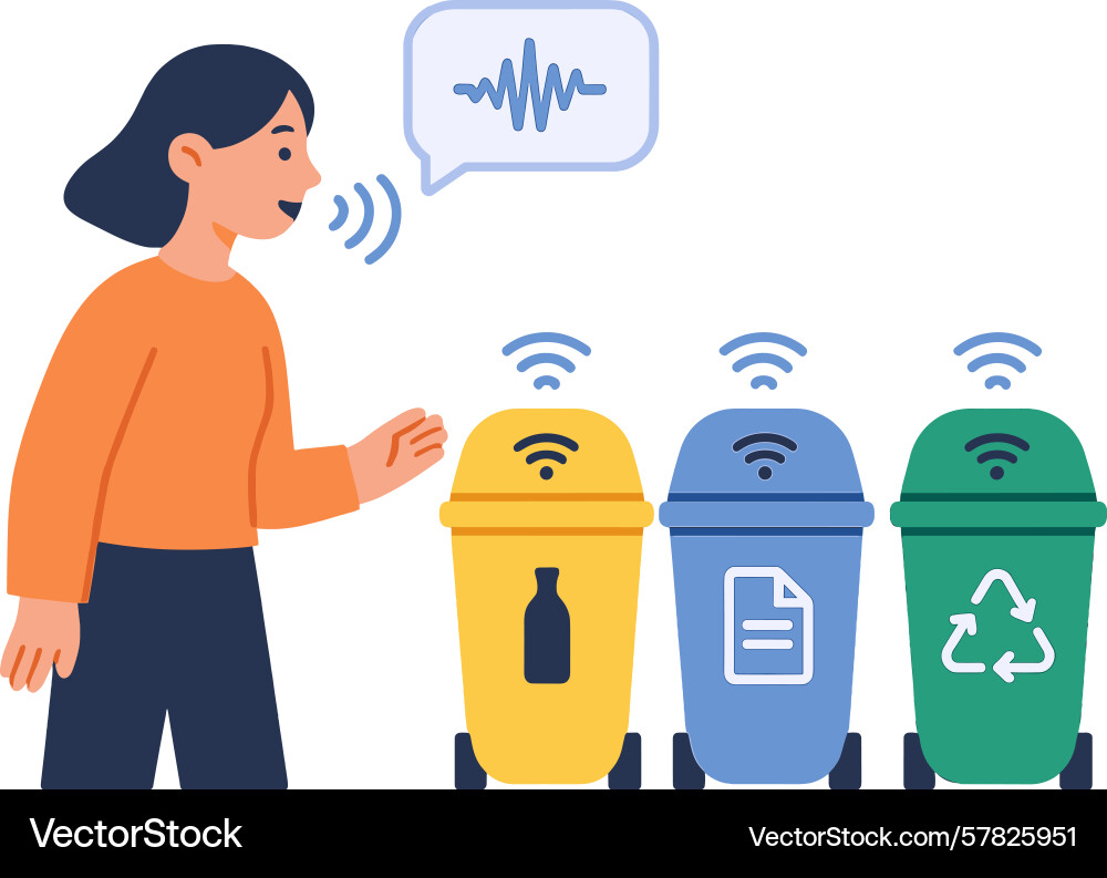 Encouraging recycling through smart bins Vector Image