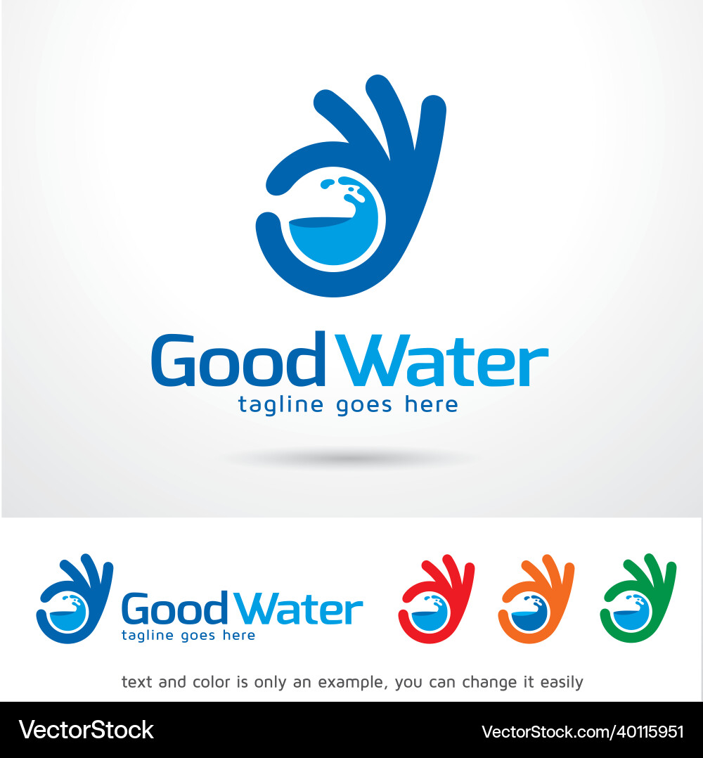 Good water logo template Royalty Free Vector Image