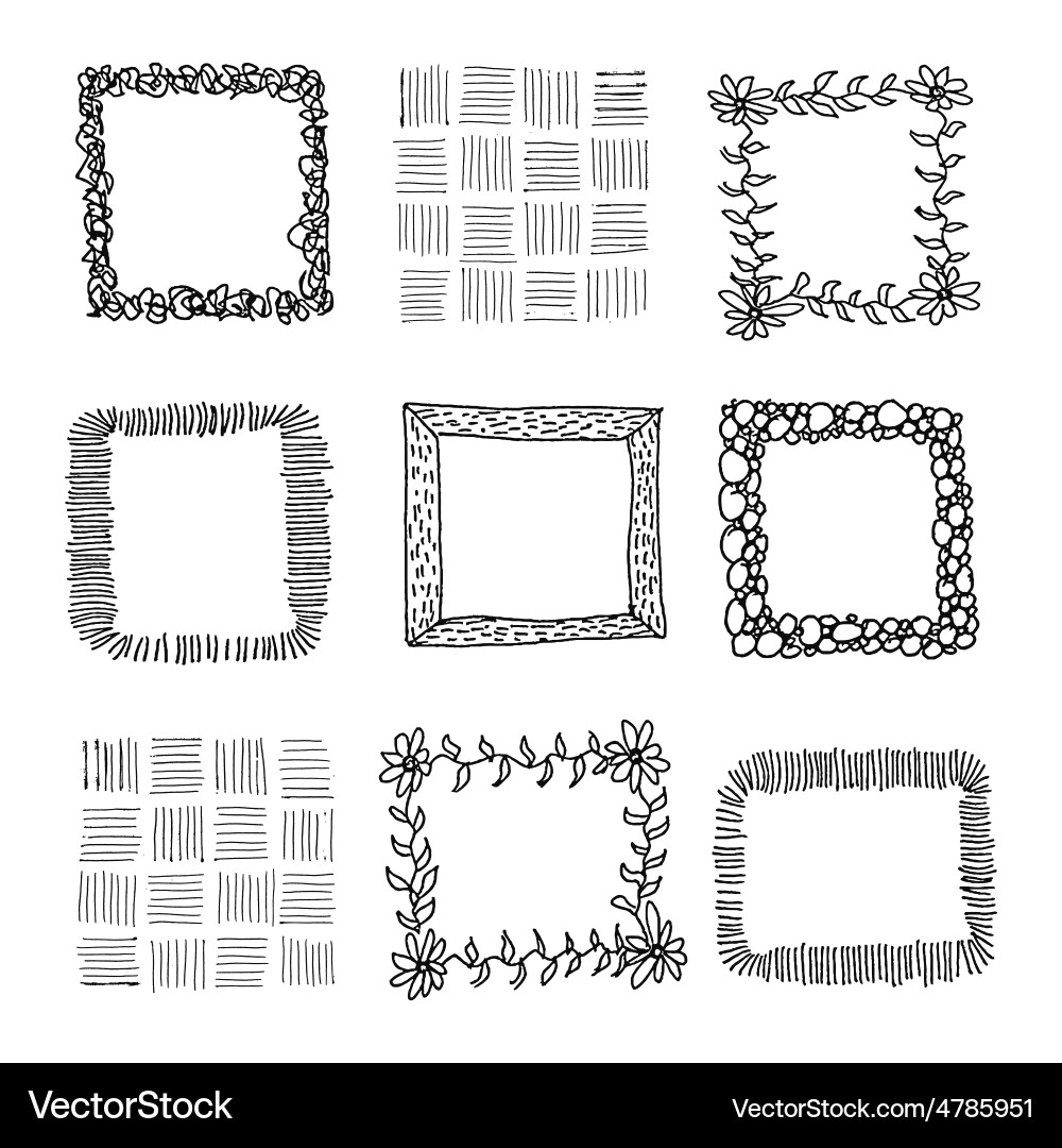 Hand-drawn frames Royalty Free Vector Image - VectorStock