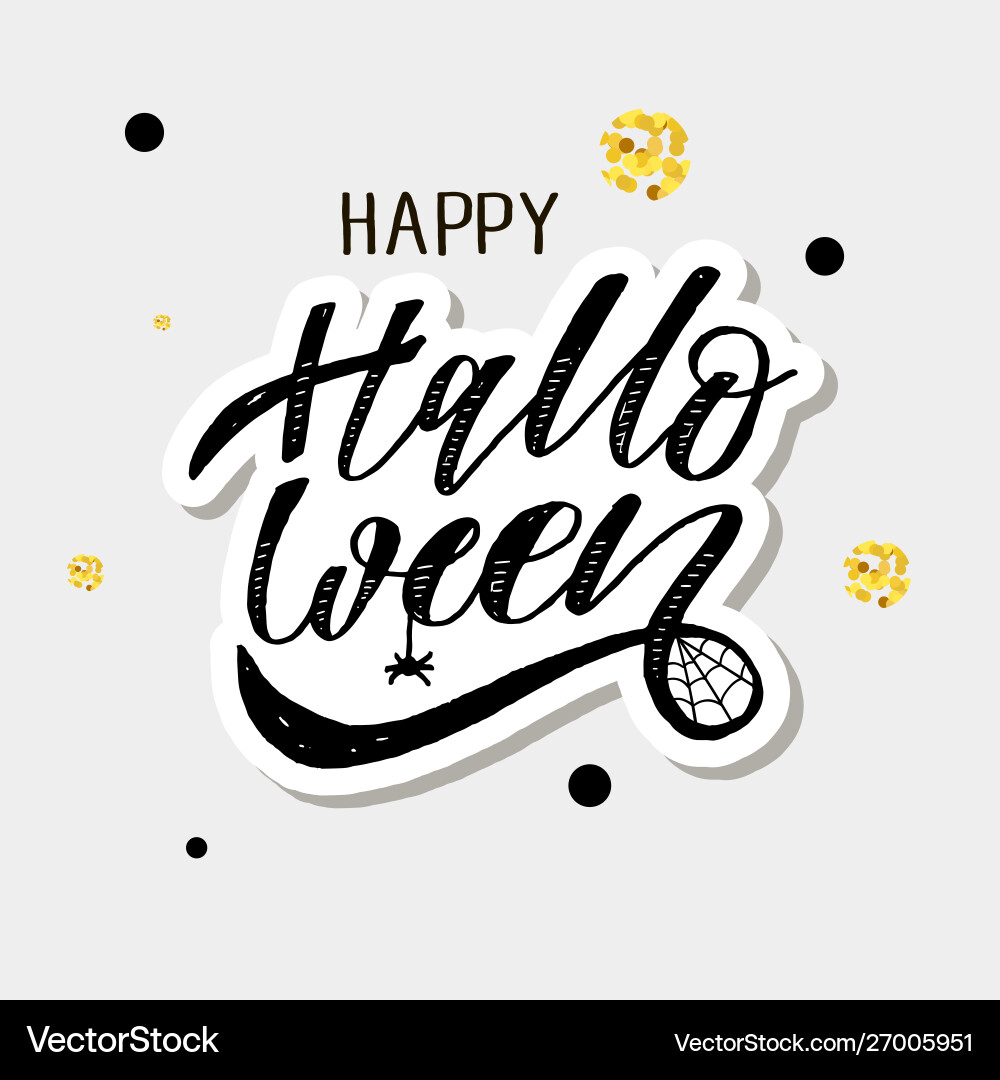 Happy halloween lettering calligraphy brush text Vector Image