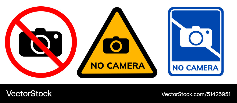 No camera restriction photo take picture graphic Vector Image