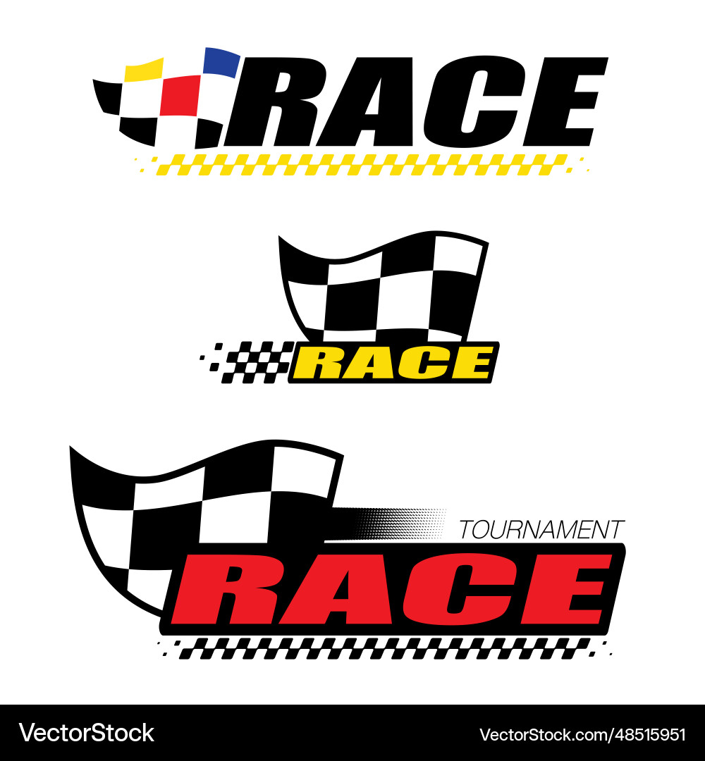 Race logo checkered Royalty Free Vector Image - VectorStock