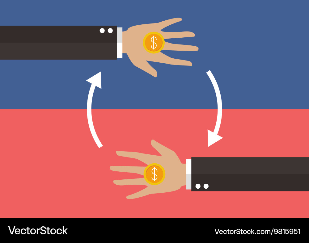Transferring money and payment Royalty Free Vector Image