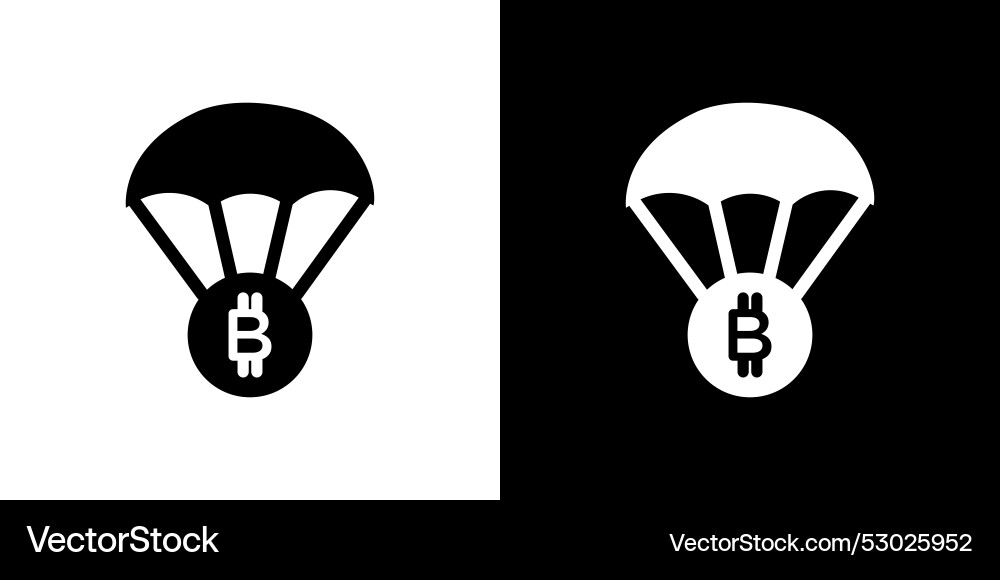 Bitcoin airdrop icon logo set Royalty Free Vector Image