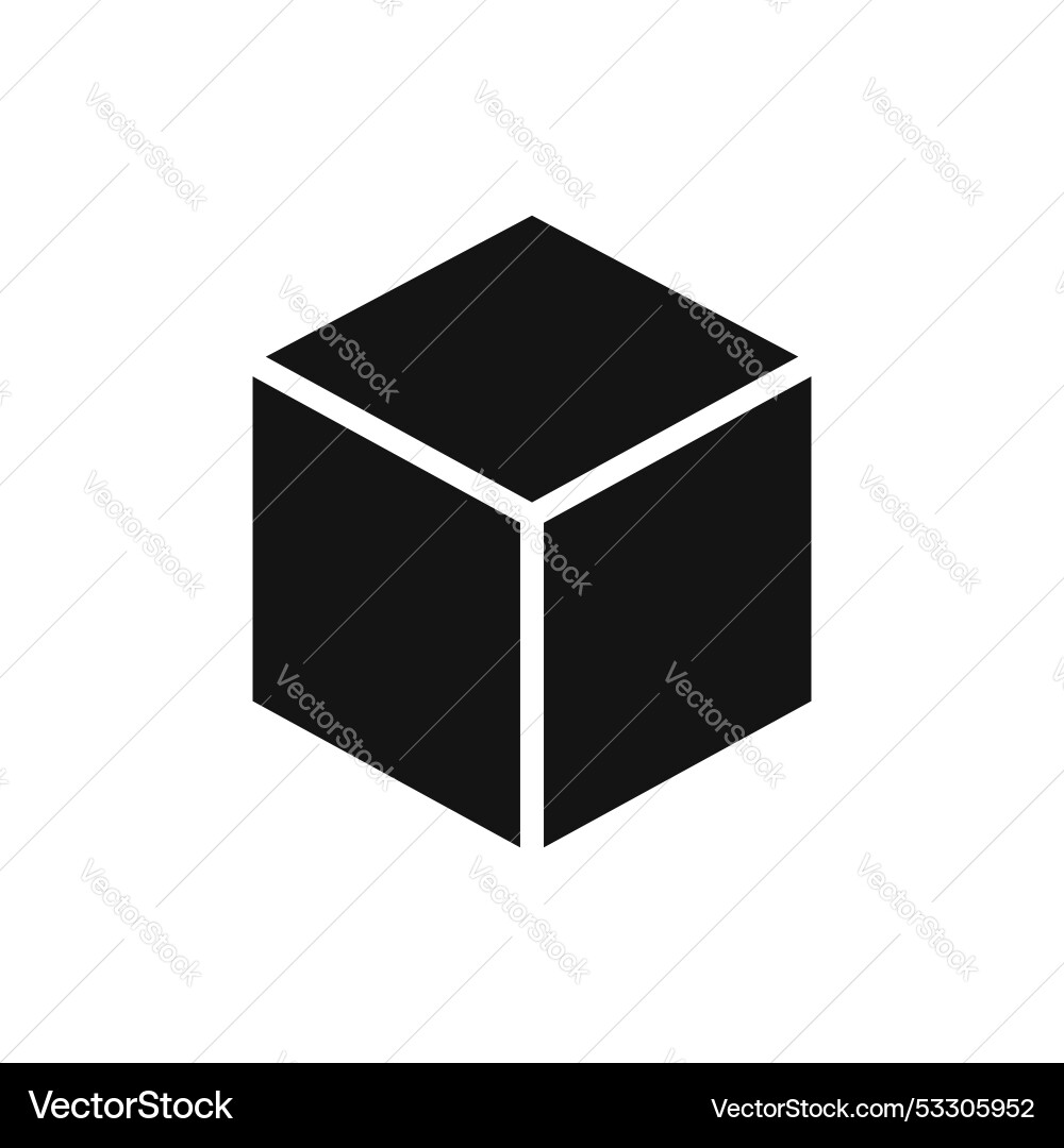 Cube icon set square sugar 3d symbol cubic Vector Image