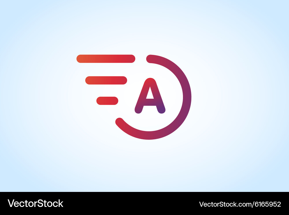 Fast line letter a logo monogram Royalty Free Vector Image