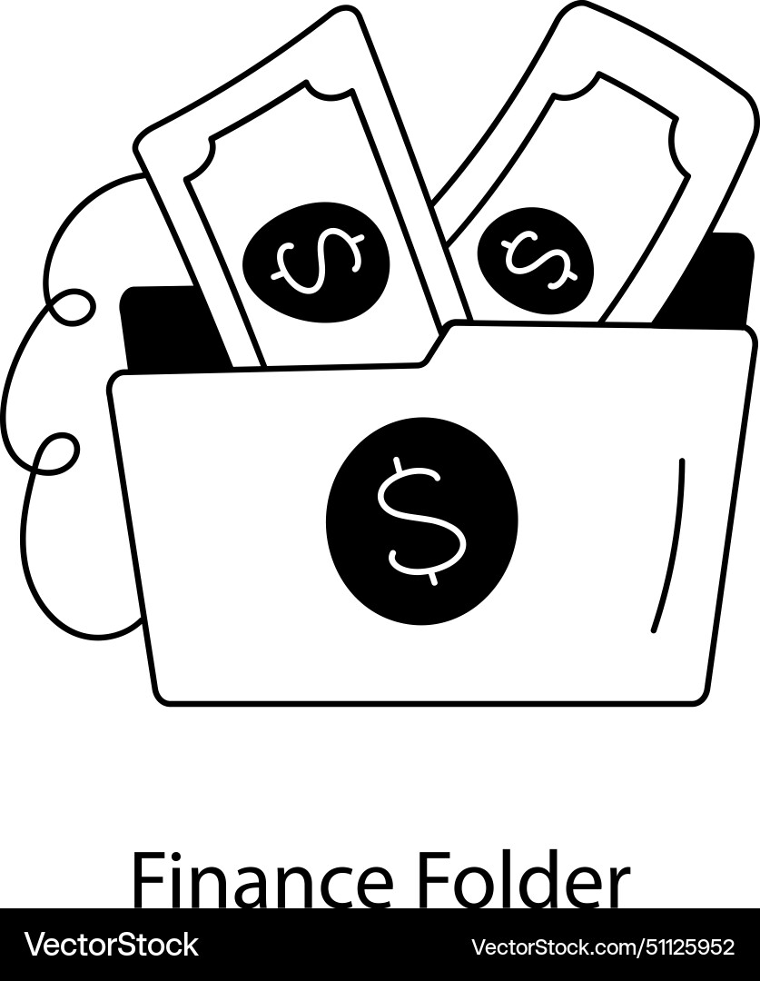 Finance folder Royalty Free Vector Image - VectorStock