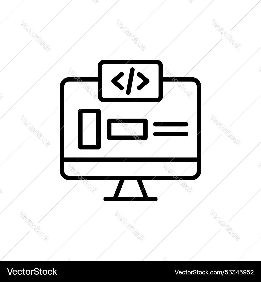 Front end line icon isolated on white background Vector Image