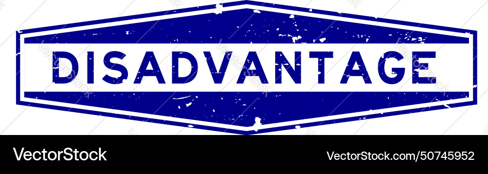 Grunge blue disadvantage word hexagon rubber seal Vector Image