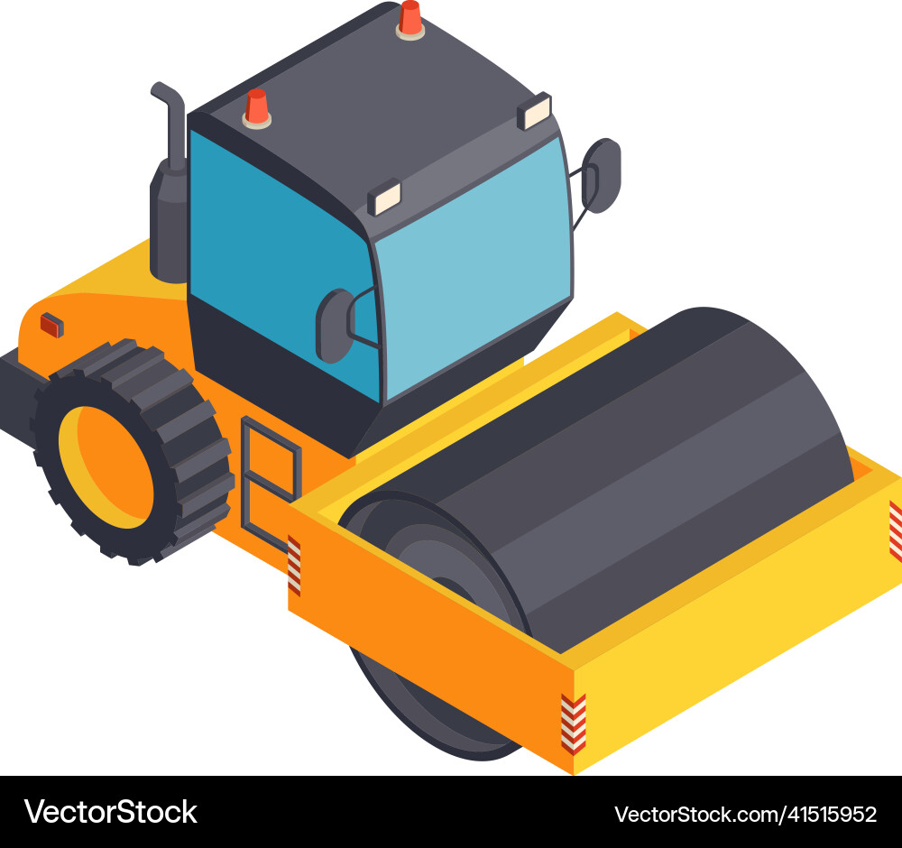 Isometric road roller Royalty Free Vector Image