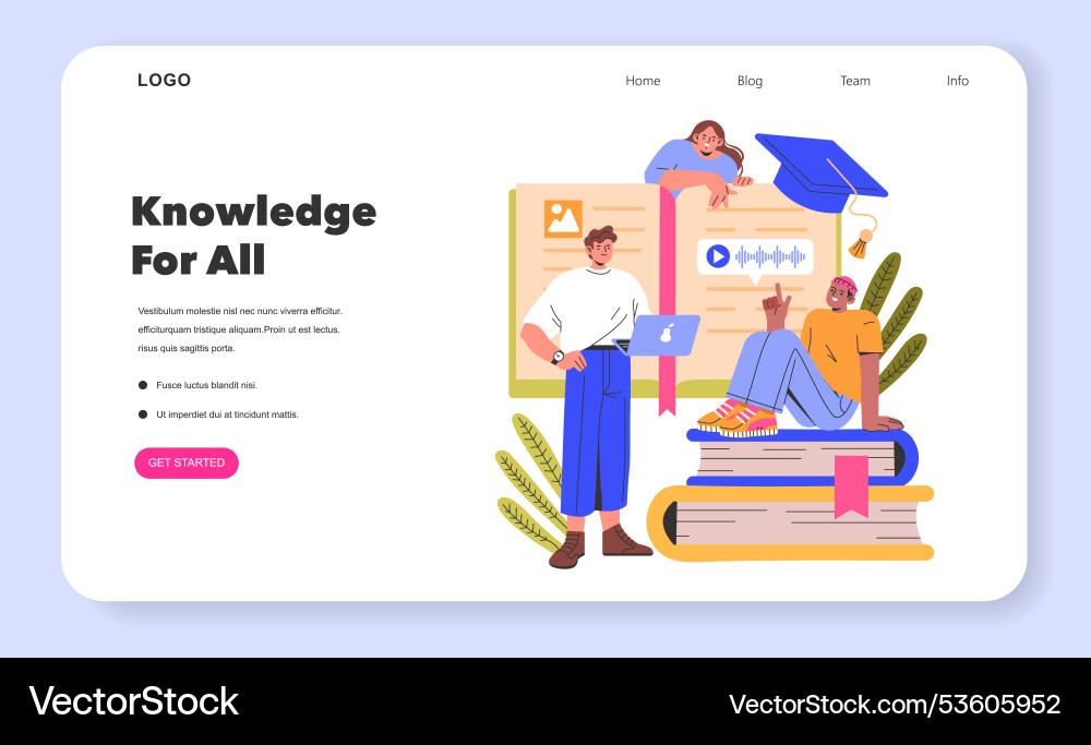 Knowledge for all flat Royalty Free Vector Image