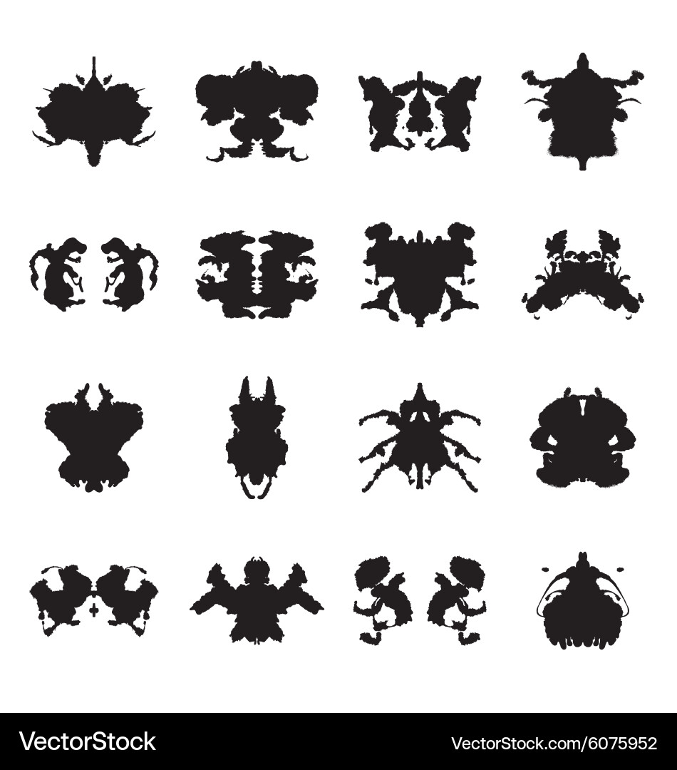 Rorschach test inkblots Royalty Free Vector Image