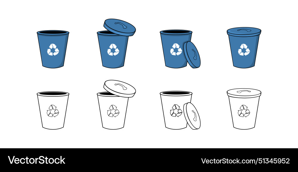 Rubbish bin design Royalty Free Vector Image - VectorStock